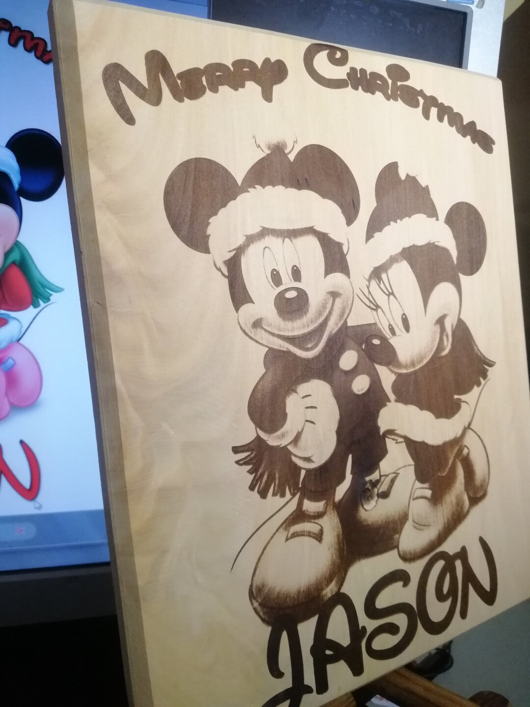 Gift for Her Custom Photo Laser Engraving on Wood Personaliz Christmas ...