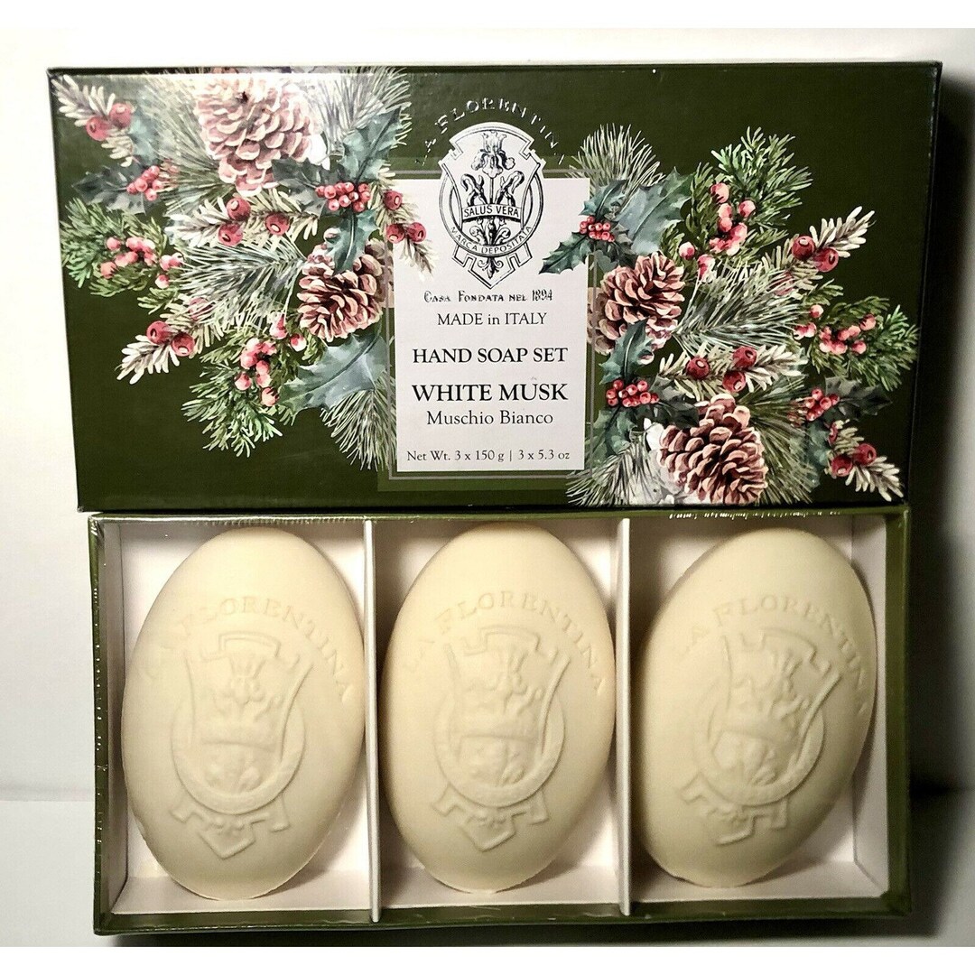 La Florentina Made in Italy Hand Soap WHITE MUSK 3 Bars Sealed Box ...