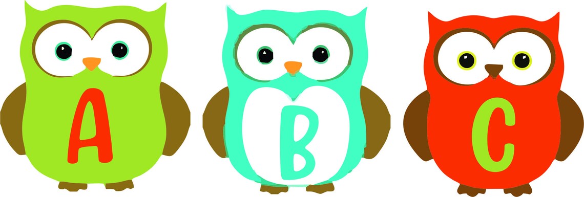 Owls and Abc's Teacher Supplies Classroom Embroidery - Etsy