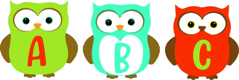 Owls and Abc's Teacher Supplies Classroom Embroidery - Etsy