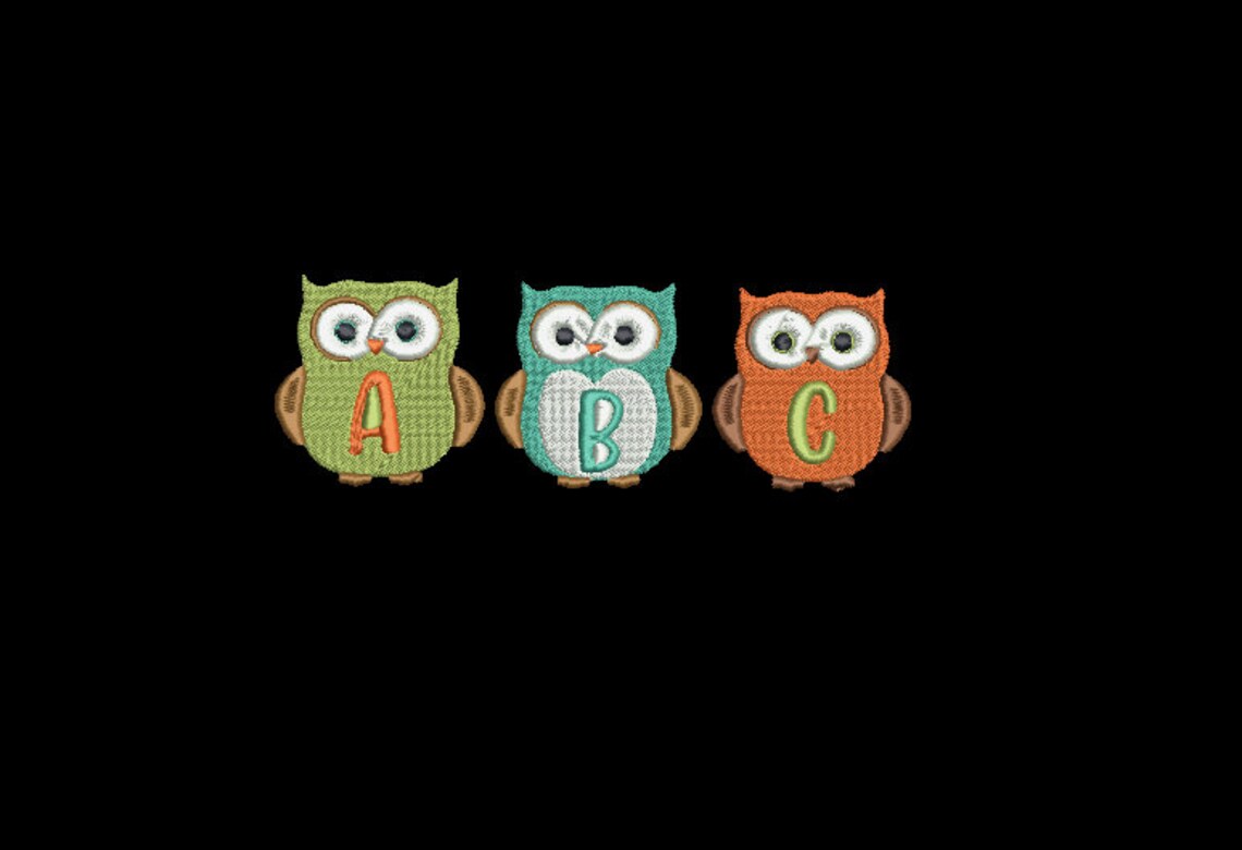 Owls and Abc's Teacher Supplies Classroom Embroidery - Etsy