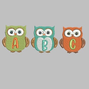 Owls and Abc's, Teacher Supplies, Classroom Embroidery, DIGITAL FILE ...