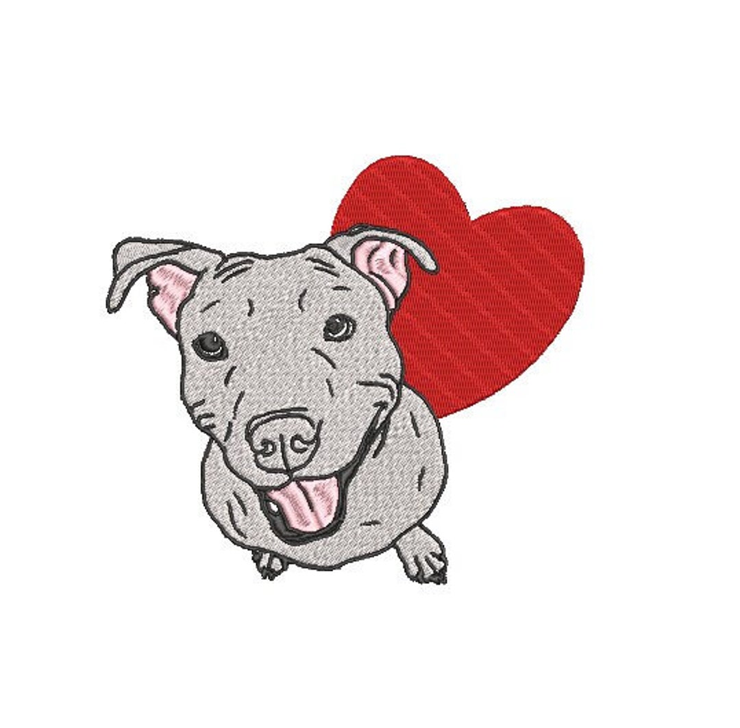 Happy Pitbull Valentine Pitbull Pitbull With Heart Happy - Etsy