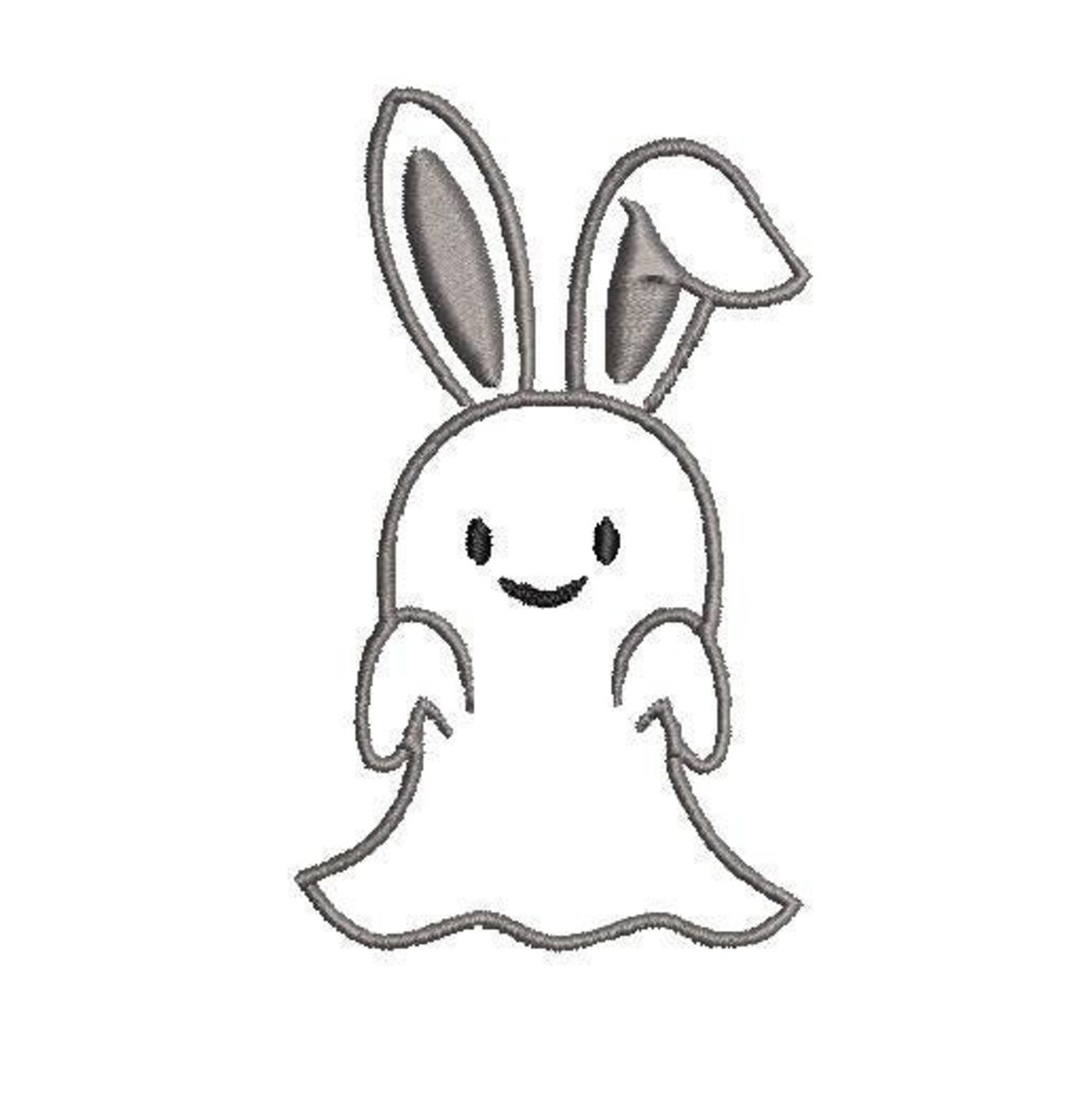 Bunny Ghost, Easter Embroidery, Cute Rabbit Ghost Embroidery ,bunny ...