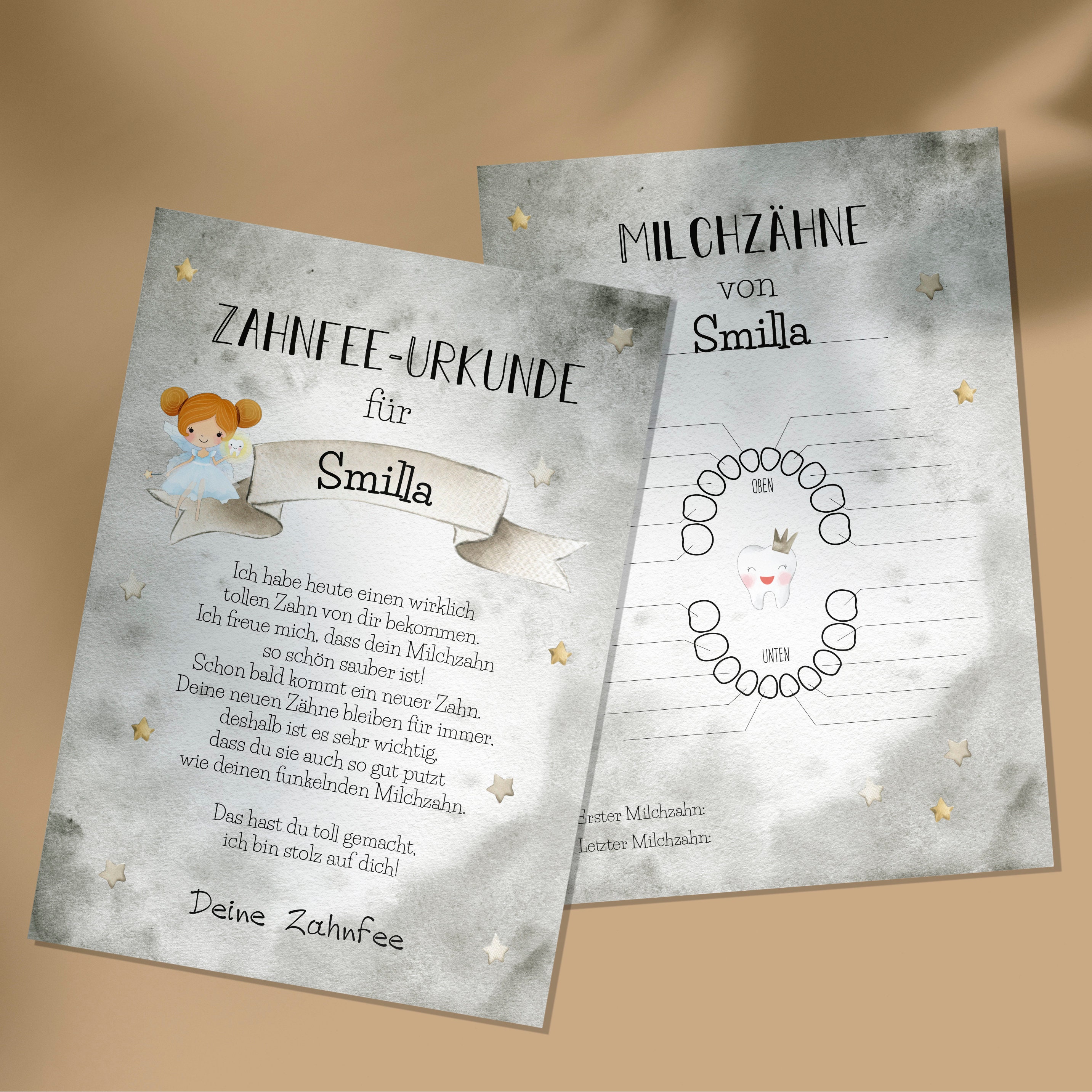 Tooth Fairy Certificate Certificate Download A4 Tooth Calendar Map Baby ...