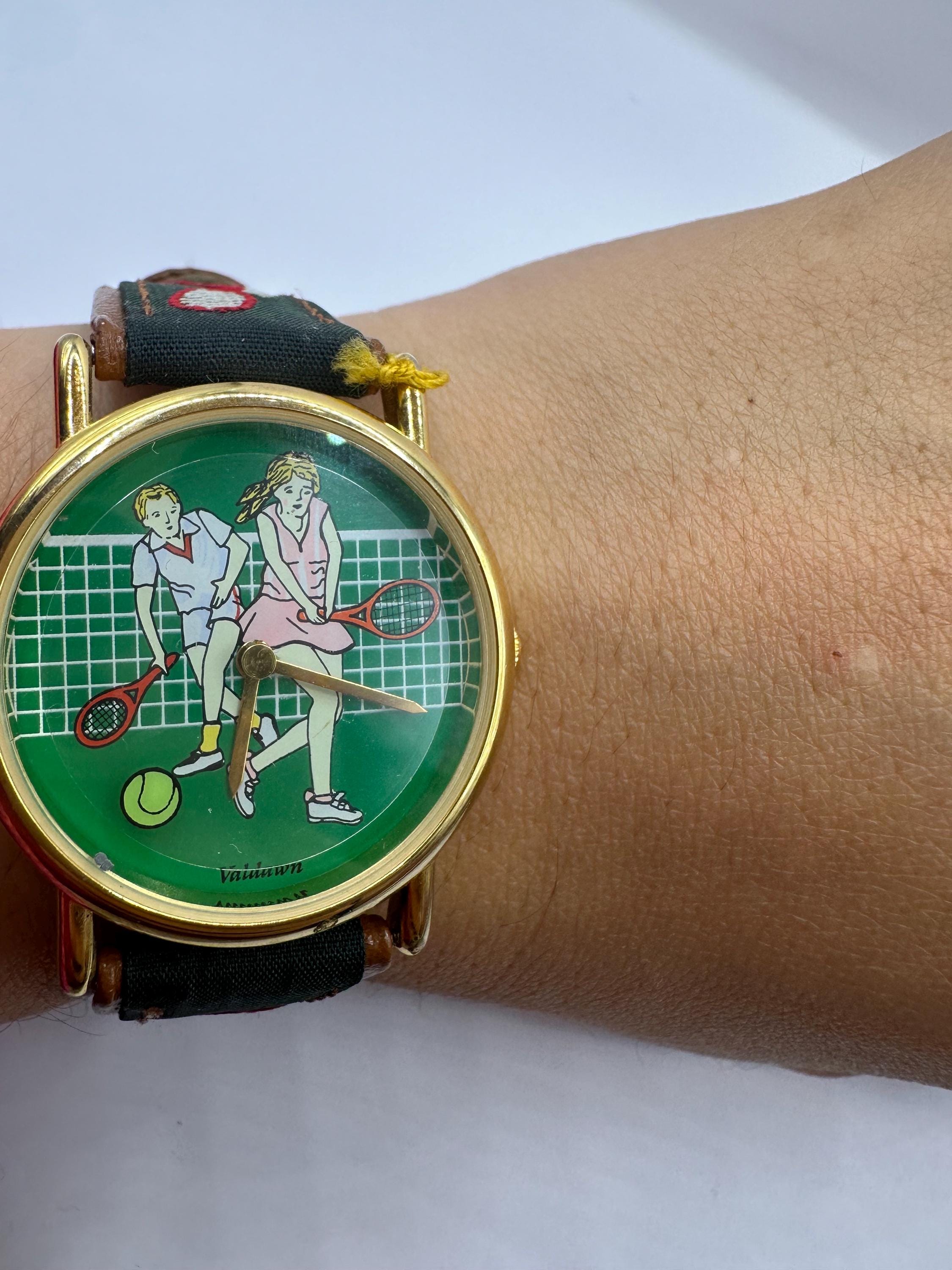 Zeon Wristwatch, Genuine Leather, Green, New, Gold, Zoo Tiger Vintage ...