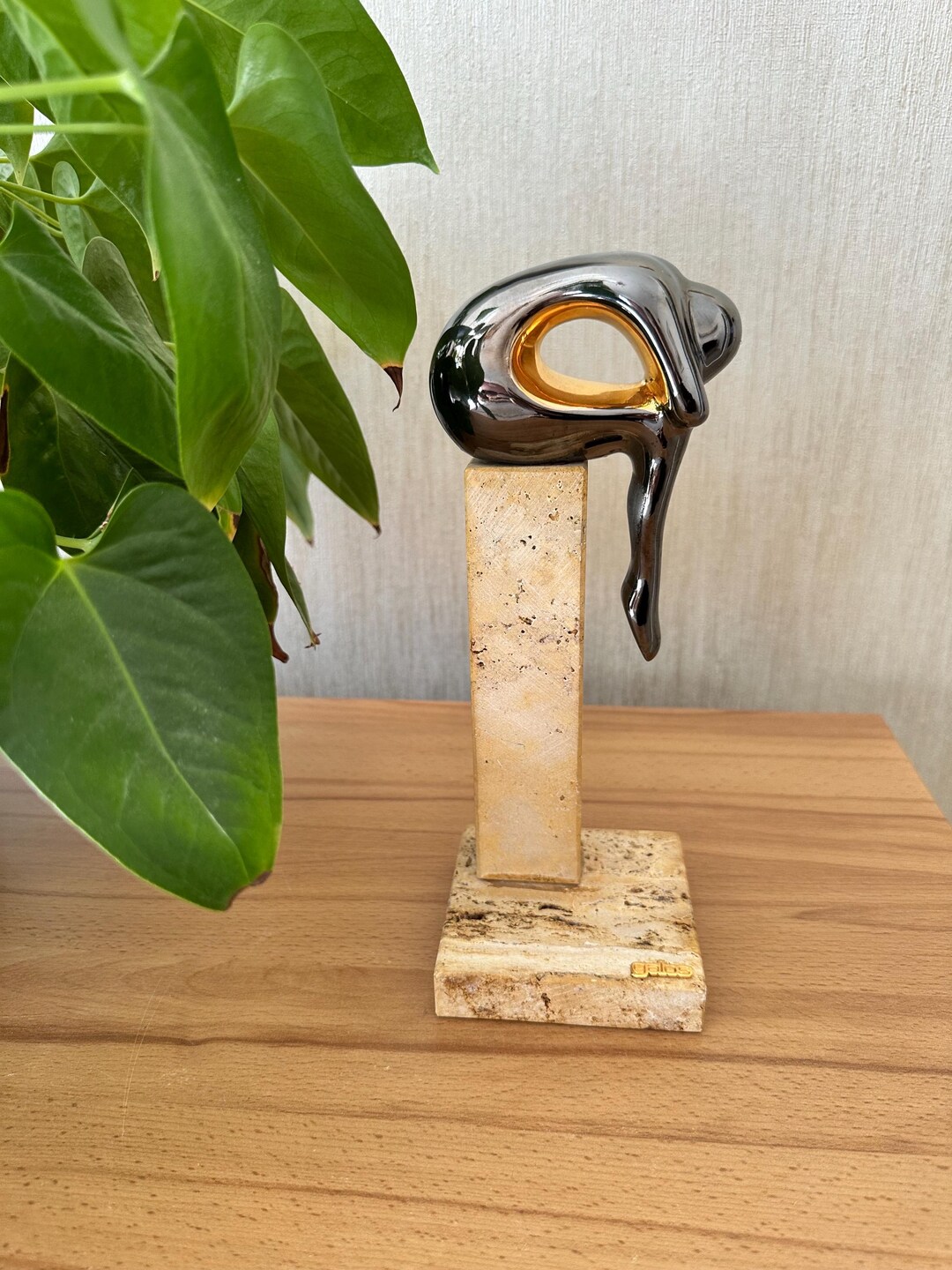 Galos Spanish Sculpture From 1955 on Sandstone Base and Ceramic Female ...