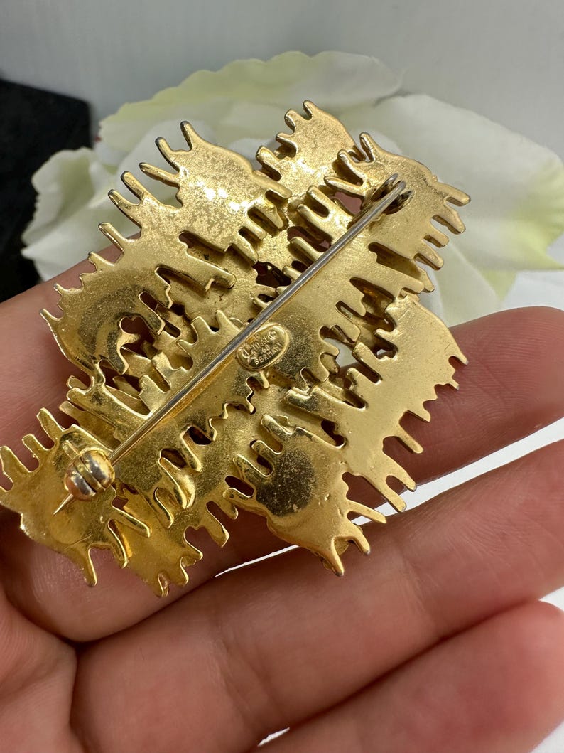 Brooch Grossé Vintage 1968 Gold Plated Designer Rhinestone Large ...