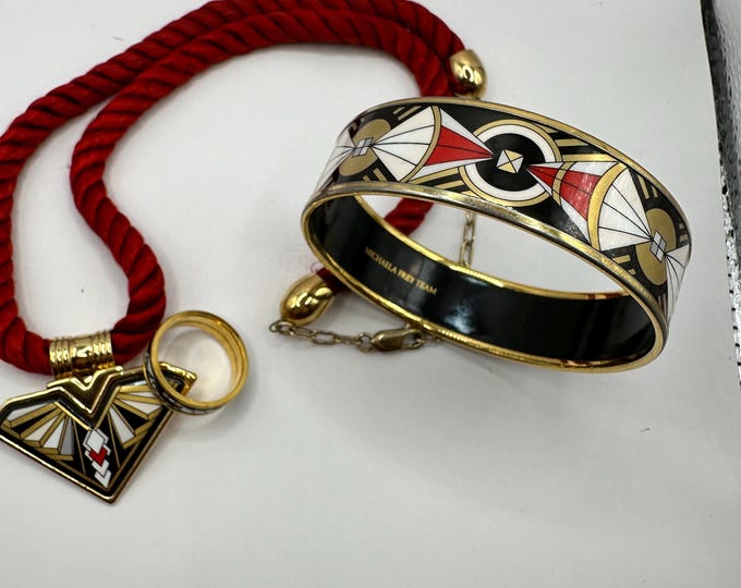 Michaela Frey Enamel Bangle Bracelet, Made in Austria, 1970s Vintage ...