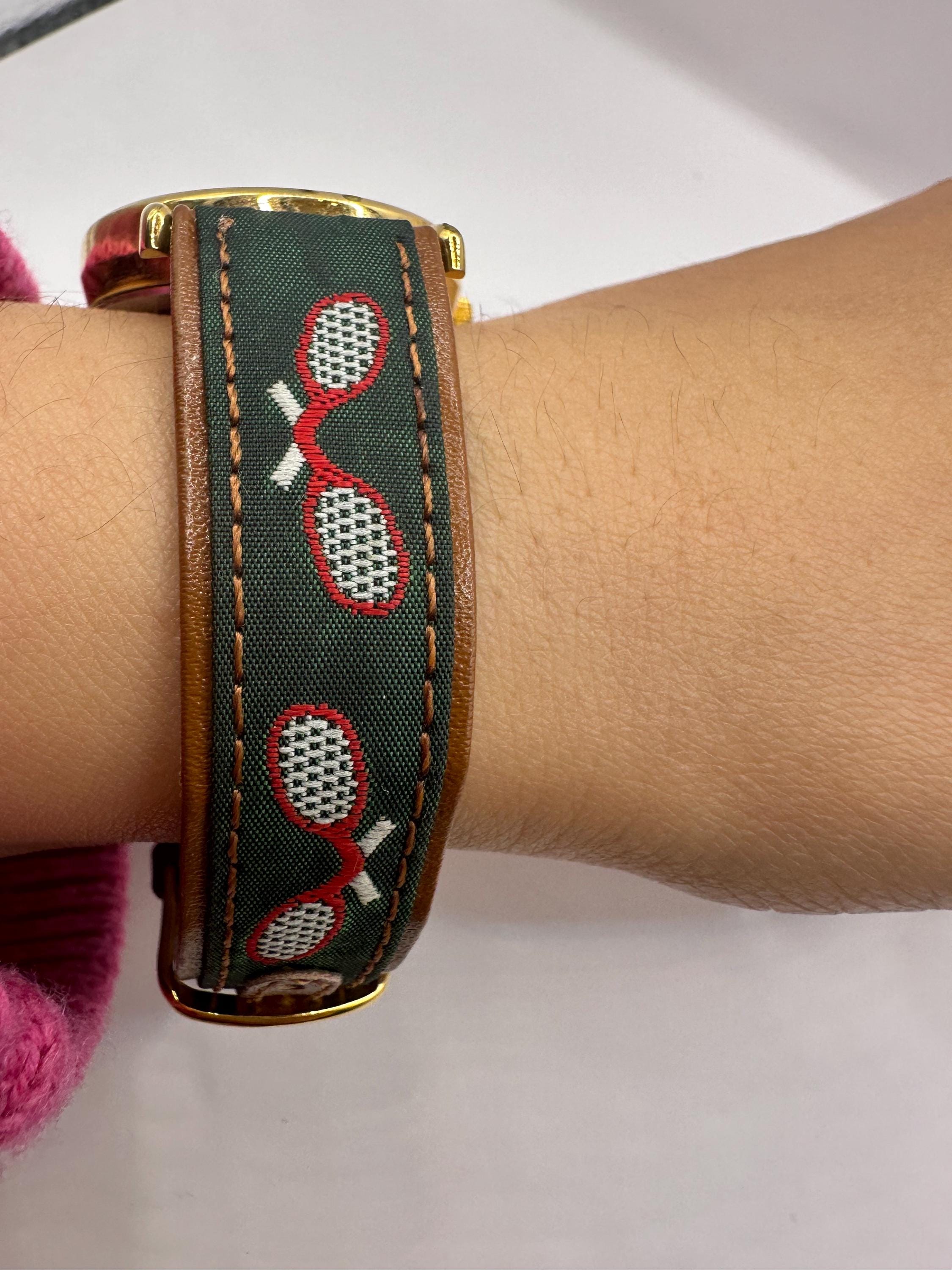 Zeon Wristwatch, Genuine Leather, Green, New, Gold, Zoo Tiger Vintage ...