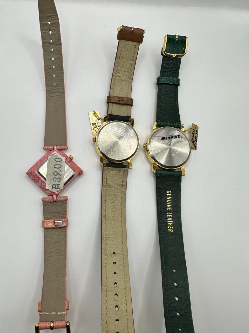 Zeon Wristwatch, Genuine Leather, Green, New, Gold, Zoo Tiger Vintage ...