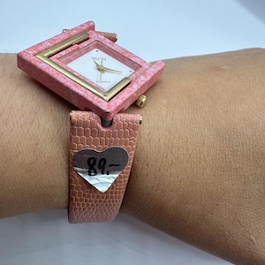 Zeon Wristwatch, Genuine Leather, Green, New, Gold, Zoo Tiger Vintage ...
