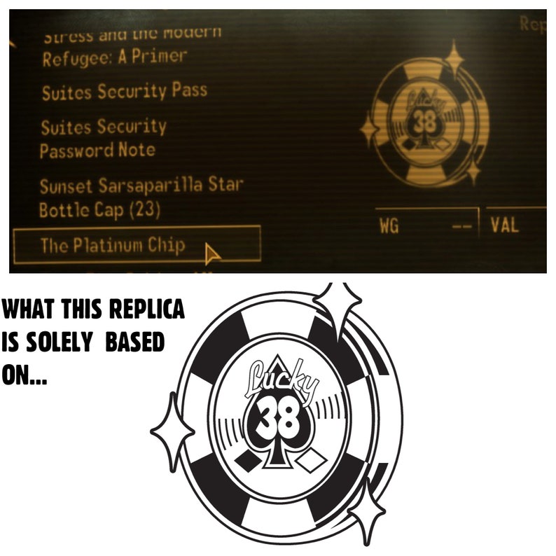 Fallout New Vegas the Platinum Chip Replica - Etsy