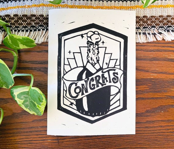 Congratulations Traditional Art Deco Congrats Card - Etsy