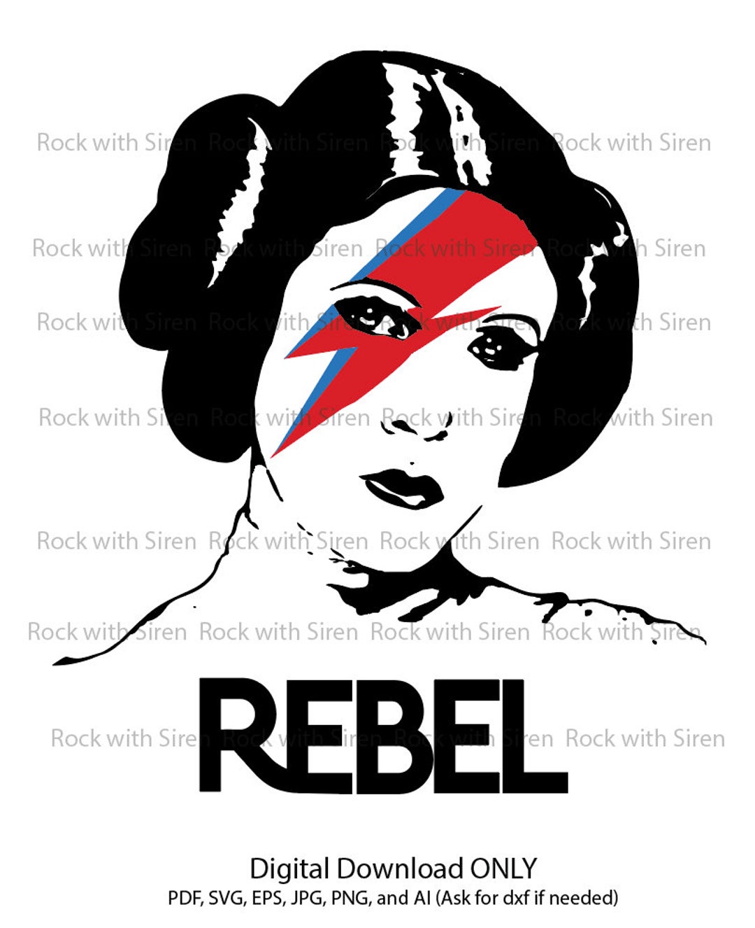 LAYERED COLOR Princess Leia Rebel version Fan Art From Star Wars File ...