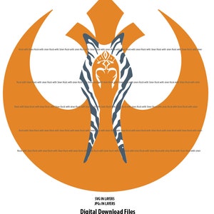 Ahsoka Tano IN LAYERS Star Wars Fan Inspired Jedi Rebel Logo Cricut ...