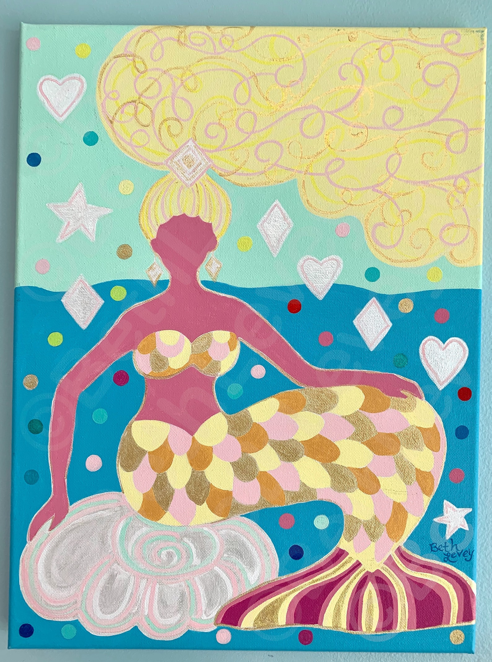 Mermaid so Free, 100% Hand Painted, Original Acrylic on Canvas - Etsy