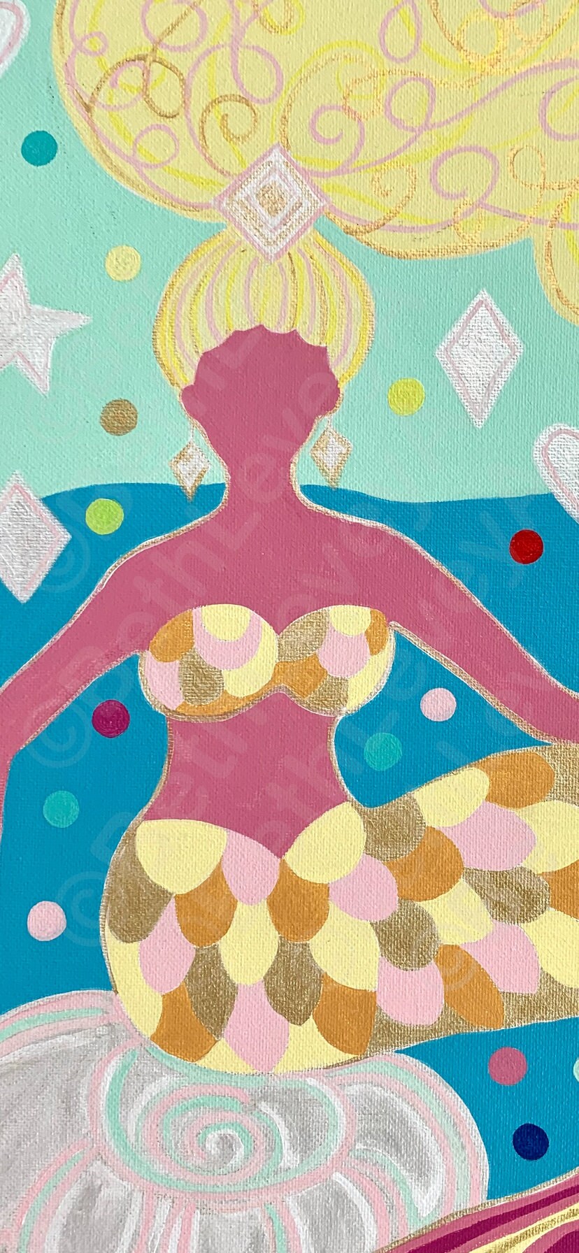 Mermaid so Free, 100% Hand Painted, Original Acrylic on Canvas - Etsy