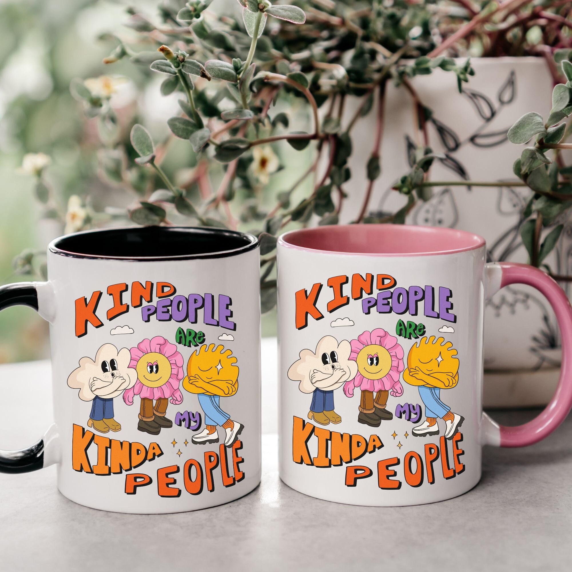 Groovy Mug Kind People Are My Kinda People Positivity Mug - Etsy