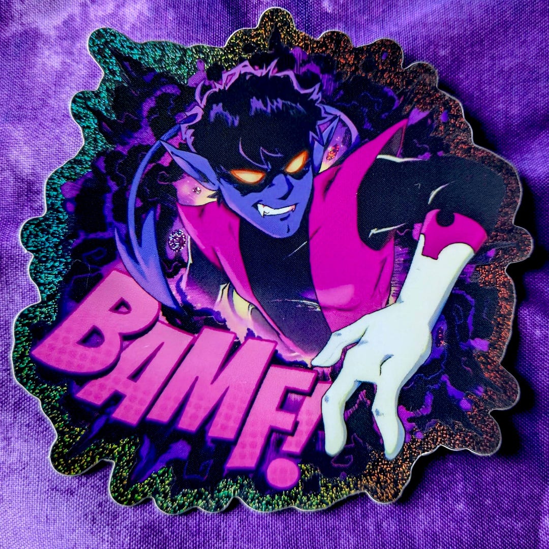BAMF! || Nightcrawler X-men Holographic Sticker - Etsy