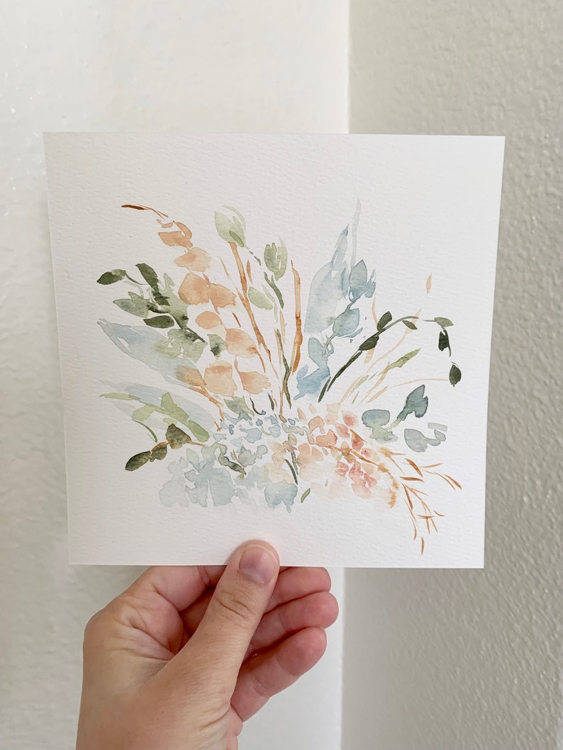 Watercolor Floral Vintage Colors - Etsy