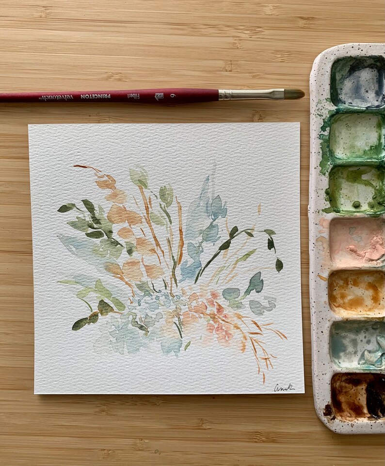 Watercolor Floral Vintage Colors - Etsy