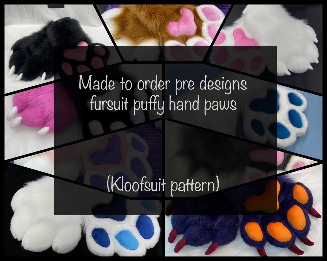 Fursuit Puffy Hand Paws to Be Made Using the Kloofsuit K9 Pattern Made ...