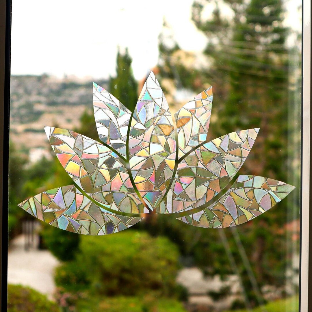 Lotus Suncatcher Sticker, Rainbow Window Film, Prism Rainbow Suncatcher ...