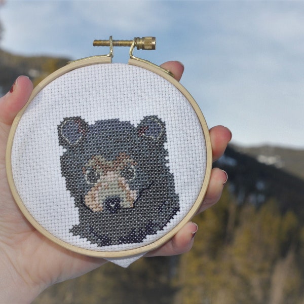 Black Bear Cross Stitch Pattern - Etsy