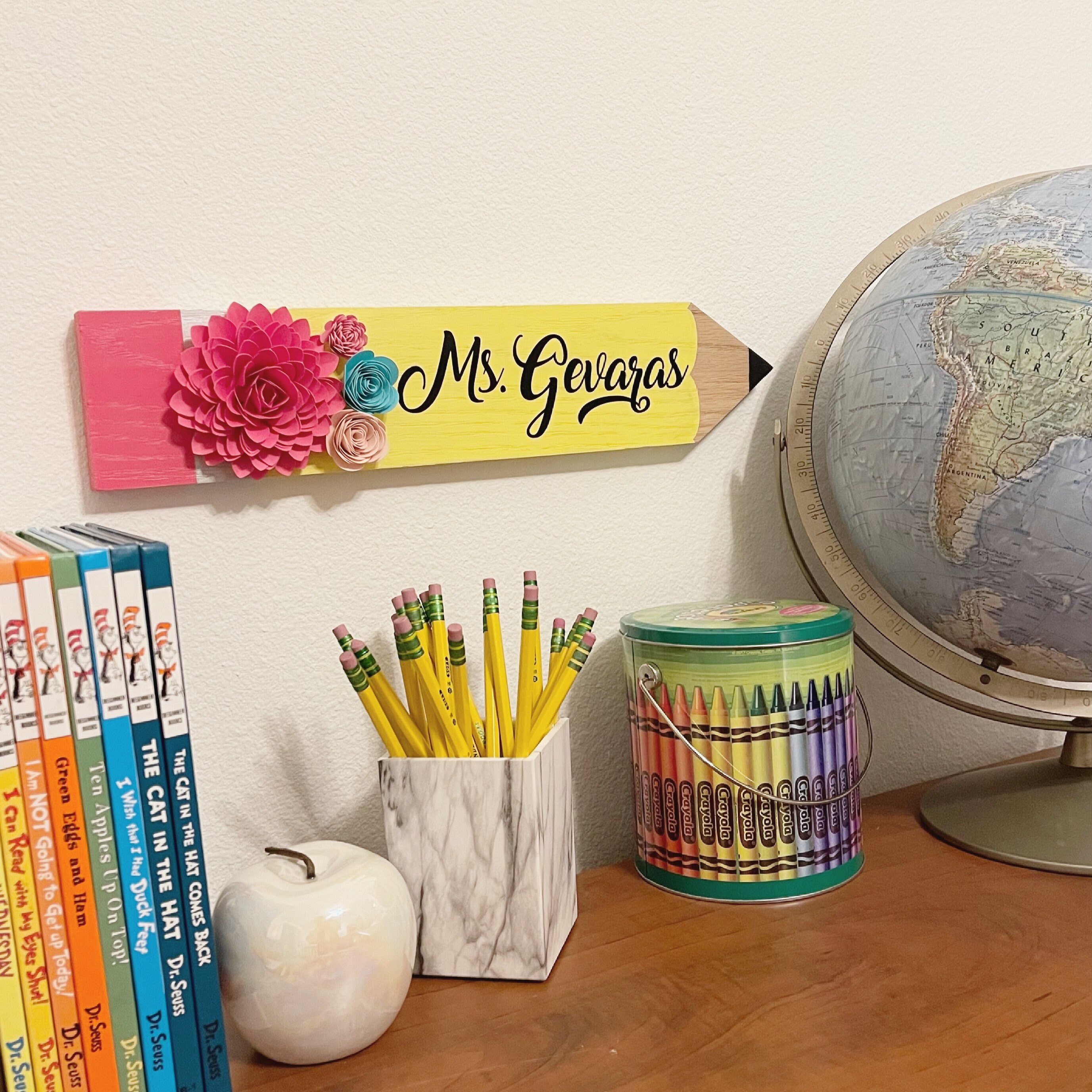 Teacher Appreciation Gift • Desk or Wall Decor • Wooden Pencil With ...