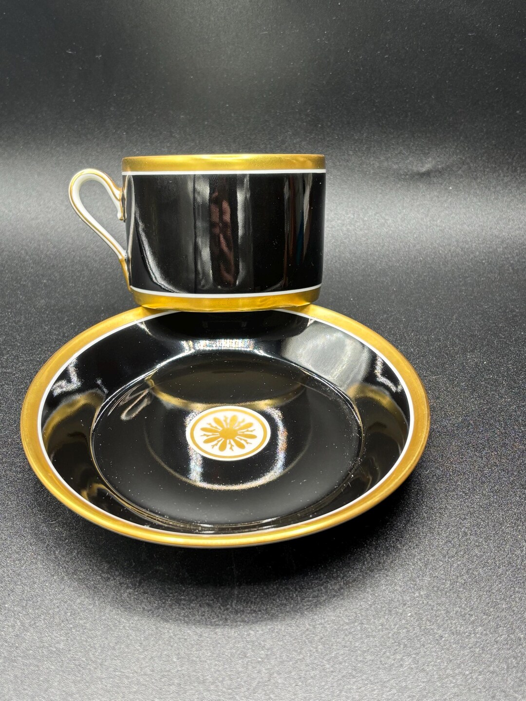 RARE Richard Ginori Visconte Black Demitasse Tea Cup and Saucer - Etsy