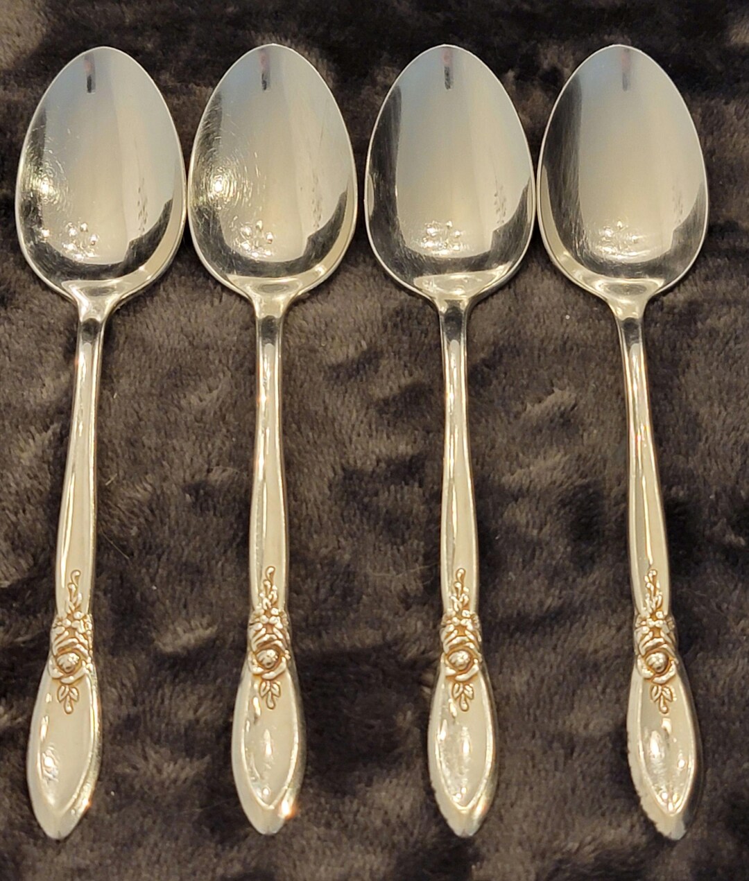 Set of 4 Oneida Spring Rose Glossy Teaspoons - Etsy