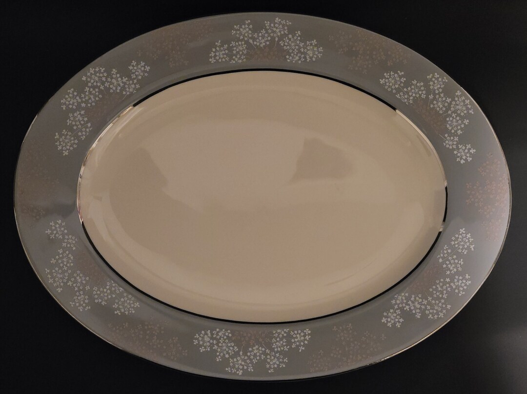 Mid Century Atomic Castleton Lace China 15 In. Oval Serving Platter W ...