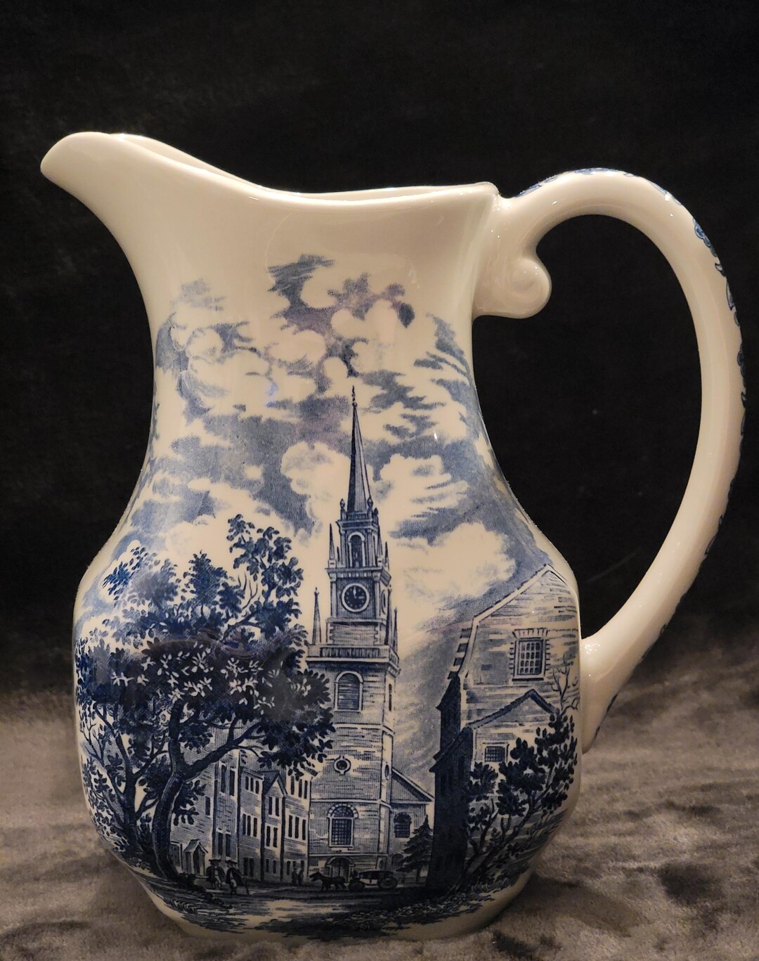 Liberty Blue Historic Colonial Scenes - Old North Church Pitcher - Etsy