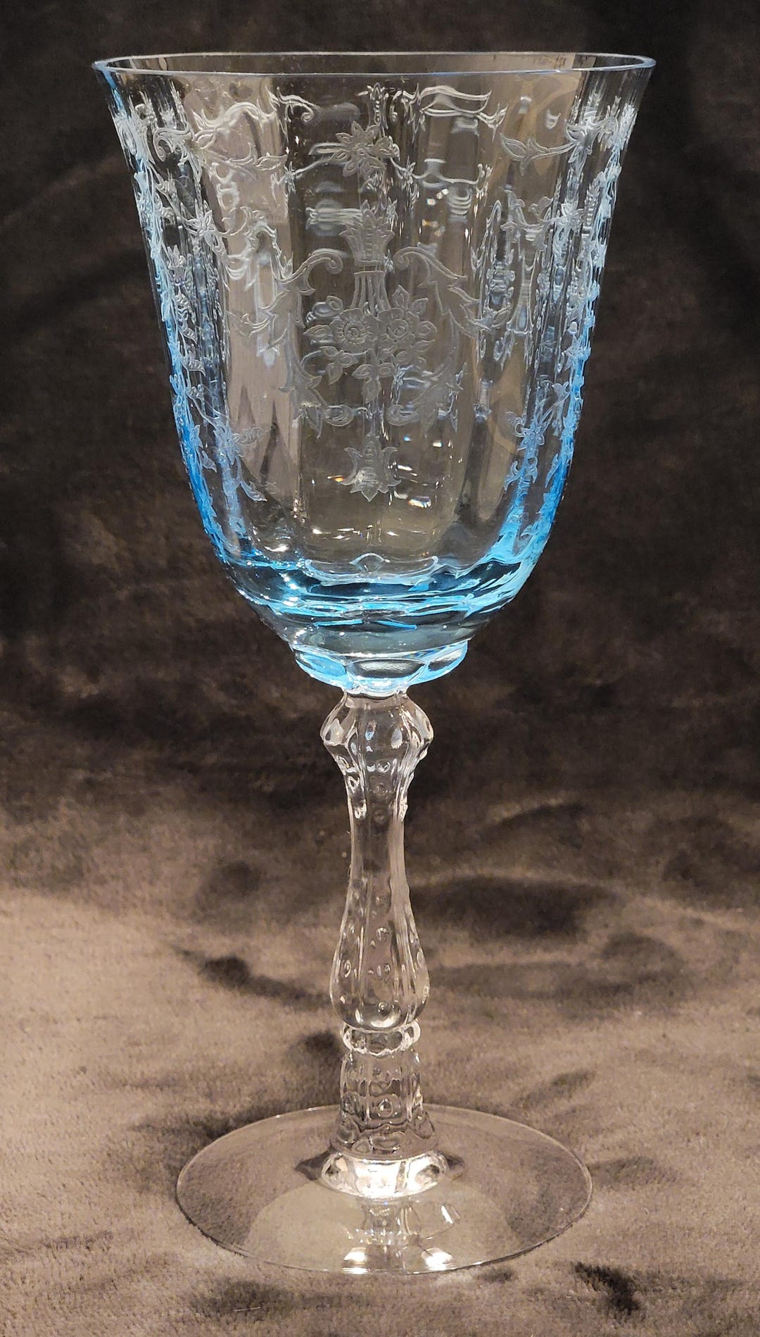 Fostoria Navarre Blue Water Goblet - Etsy
