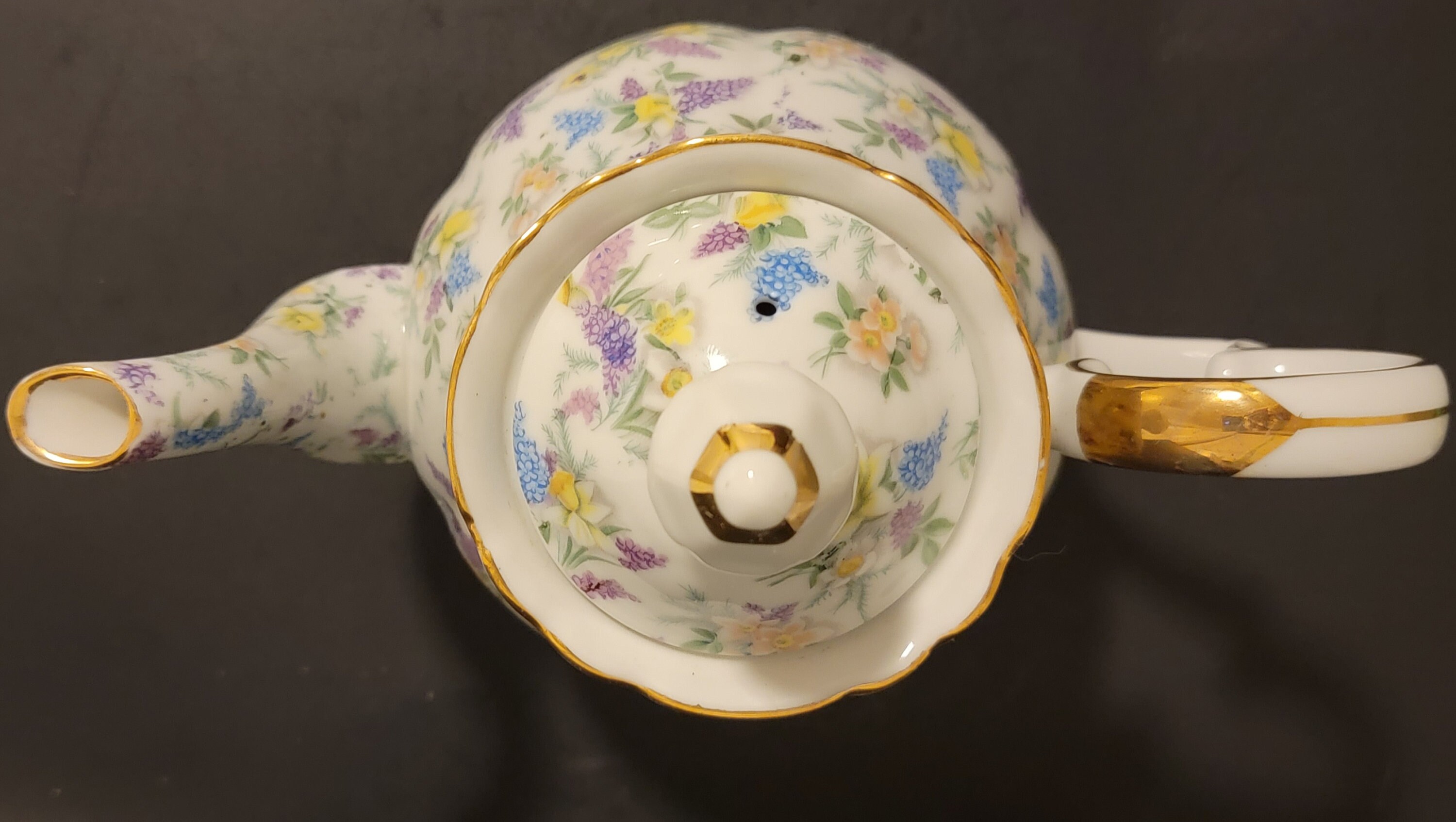 Lefton Lilac Chintz Teapot With Lid - Etsy