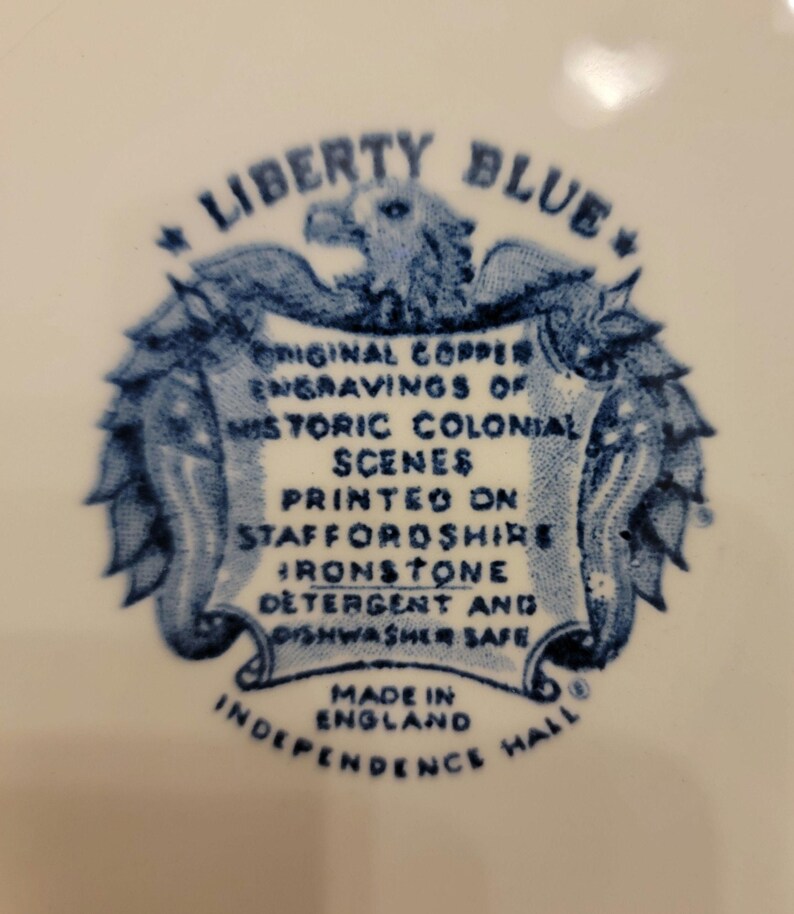 Staffordshire Liberty Blue Historic Colonial Scenes - Independence Hall ...