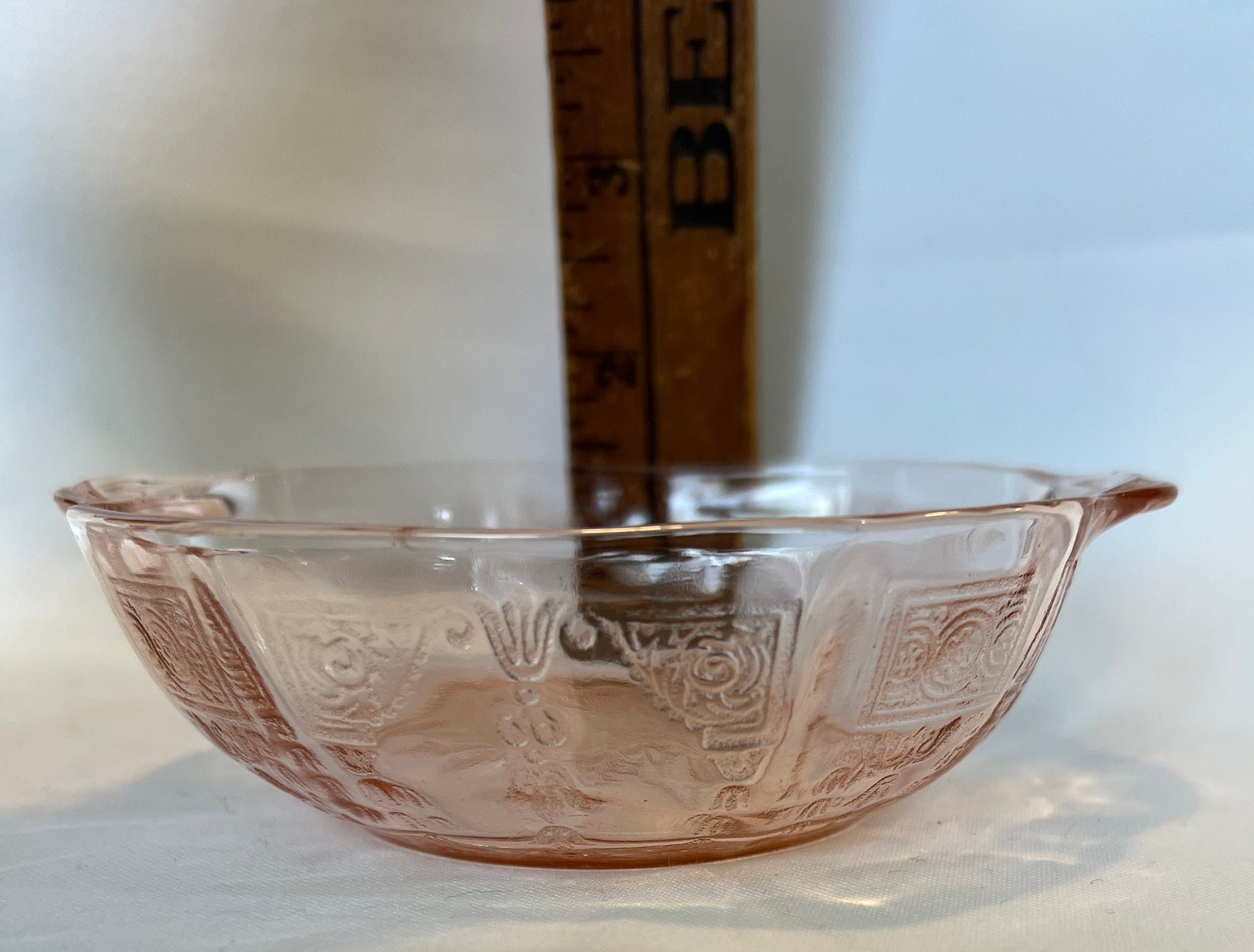 Pink Depression Glass “princess” Set of 3 Fruit Bowls - Etsy