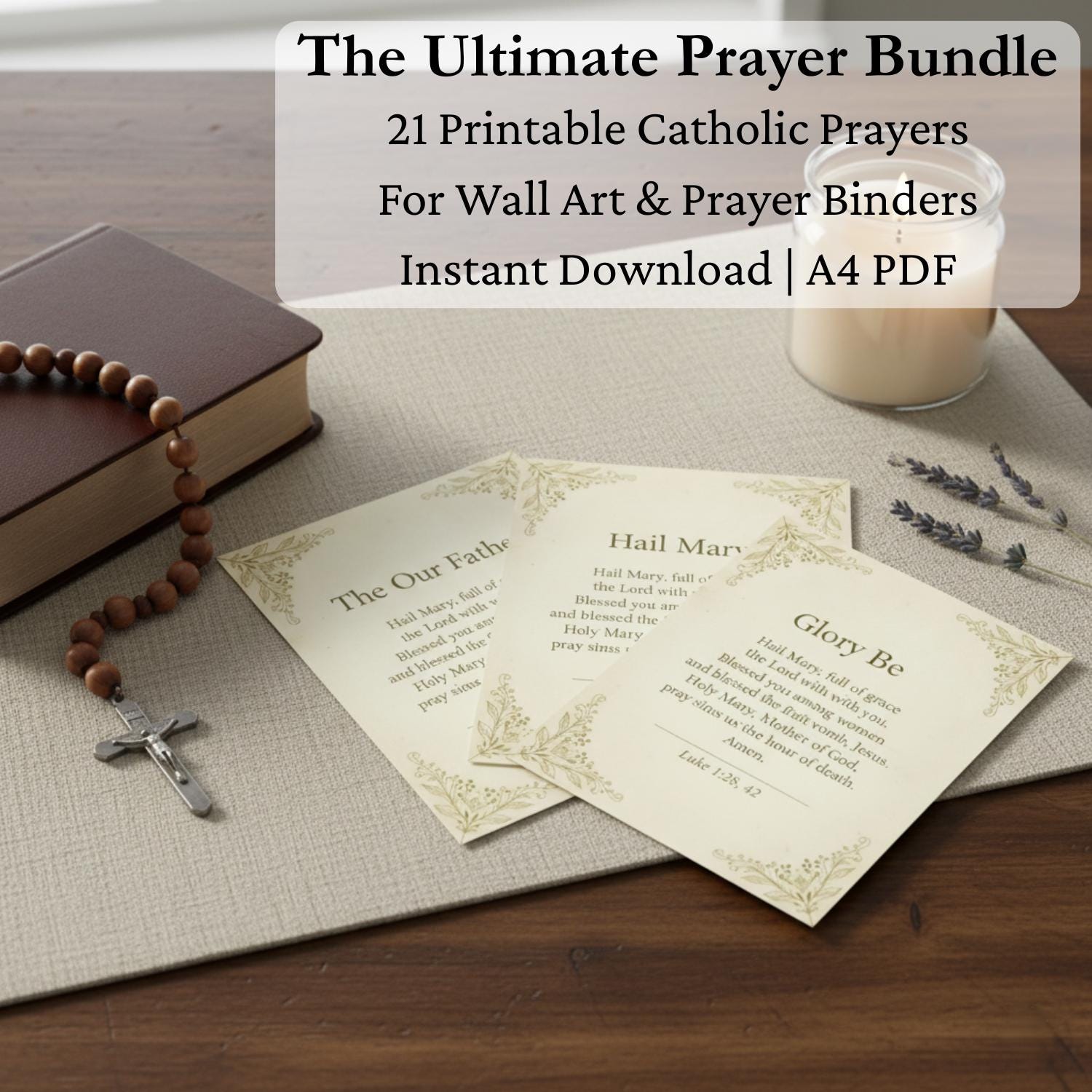 21 Catholic Prayer Printables: Modern English Prayers, A4 (digital ...