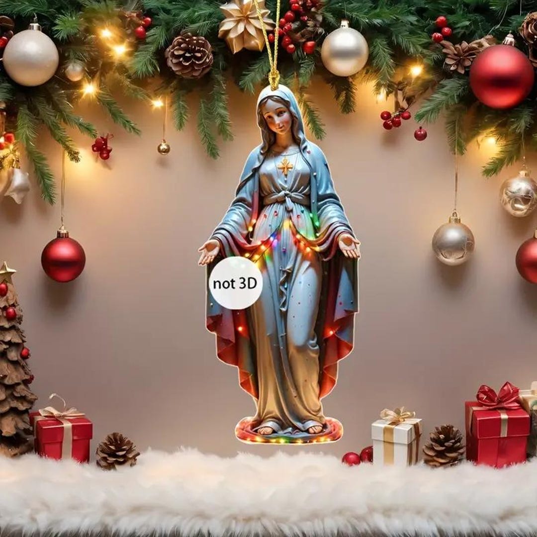 Vintage Acrylic Virgin Mary Ornament - Festive Hanging Decoration for ...