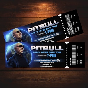 Personalized Pitbull Party After Dark Tour Concert Ticket - Etsy UK