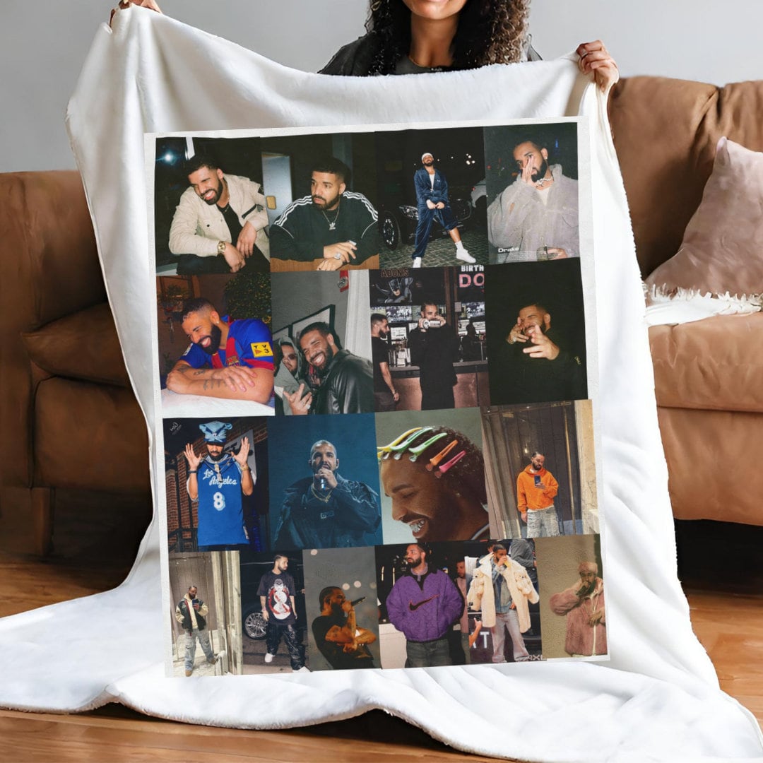 Drake Blanket, Velveteen Plush Blanket, All Over Print, Drake Fans ...