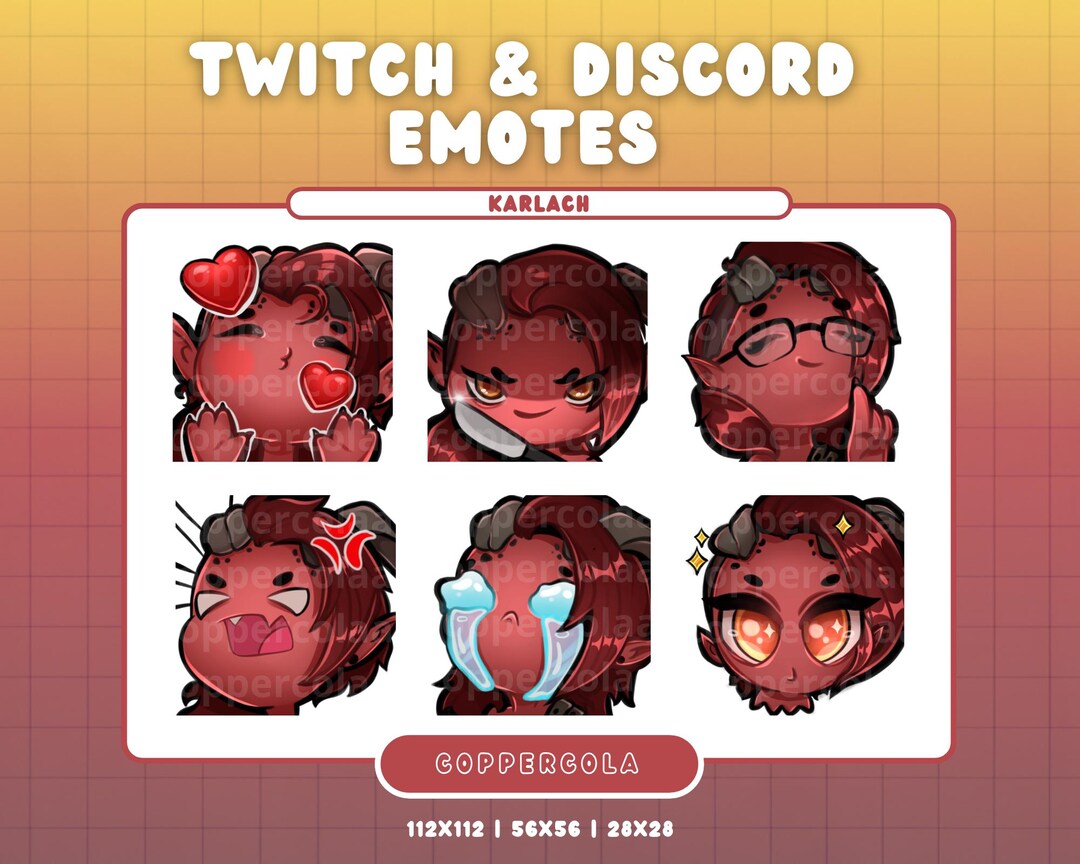 KARLACH BG3 EMOTES | Twitch & Discord | Cute, Kawaii, Chibi | 6 Emote ...