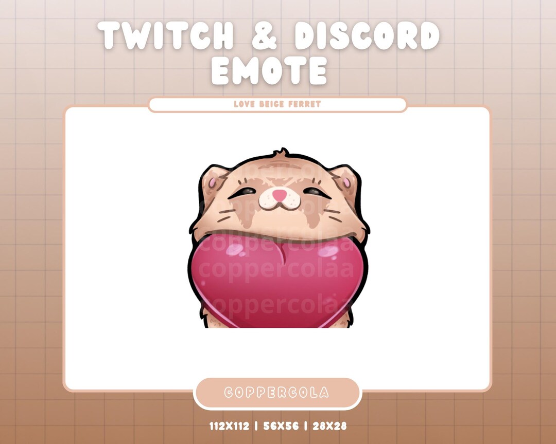 BEIGE FERRET EMOTE | Twitch & Discord | Love, Cute, Kawaii, Chibi ...