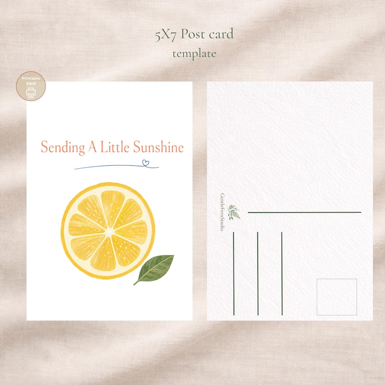 Sunshine Greeting Card, Lemon Printable Card, Encouragement Card ...