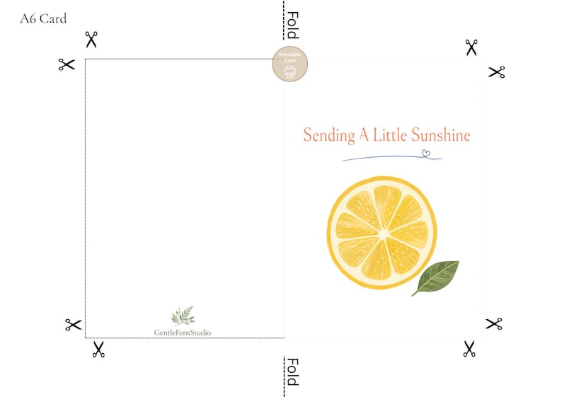 Sunshine Greeting Card, Lemon Printable Card, Encouragement Card ...