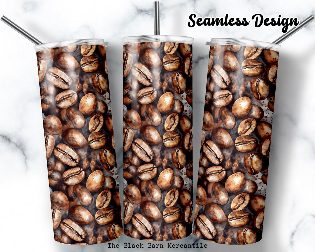 Coffee Beans Tumbler Wrap: Seamless Watercolor Sublimation (digital) - Etsy