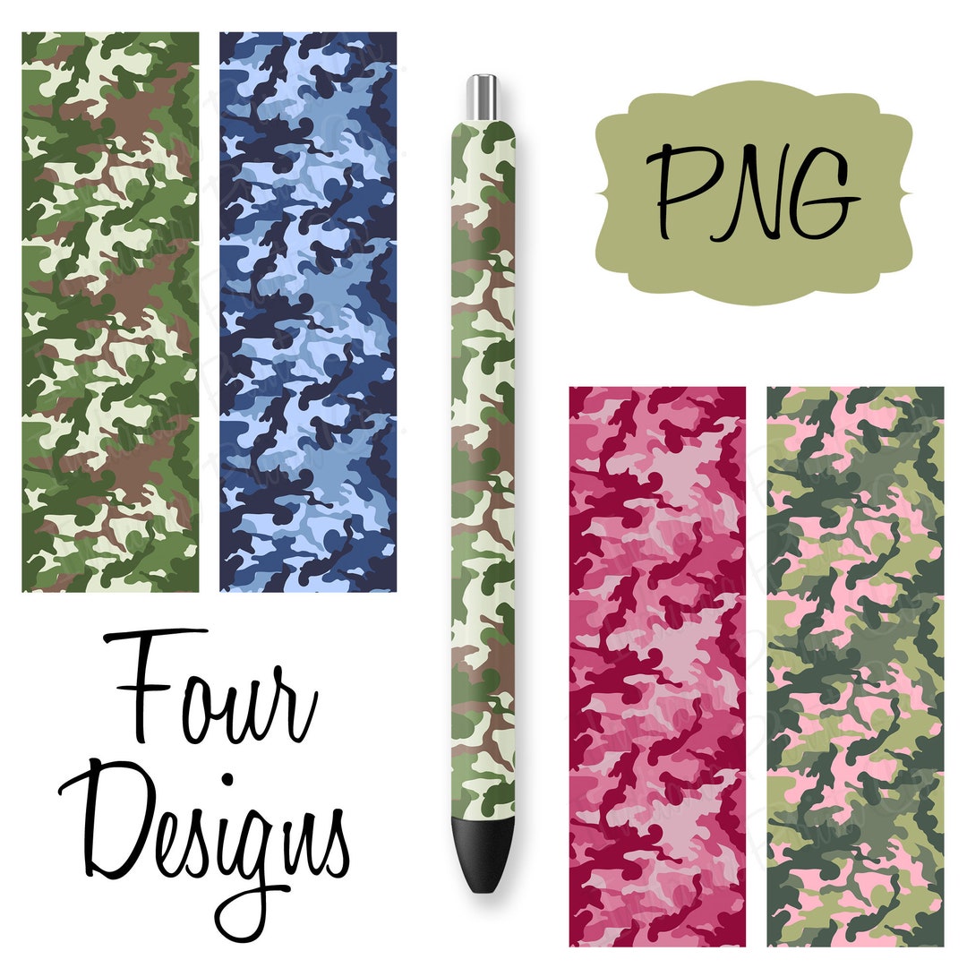 Camo Pen Wraps, Four Designs, Inkjoy Epoxy Pen Wraps, Pen Skins ...