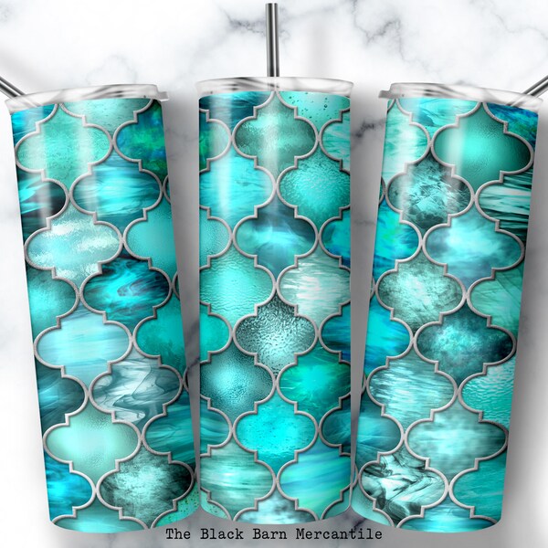 Aqua Stained Glass - Etsy