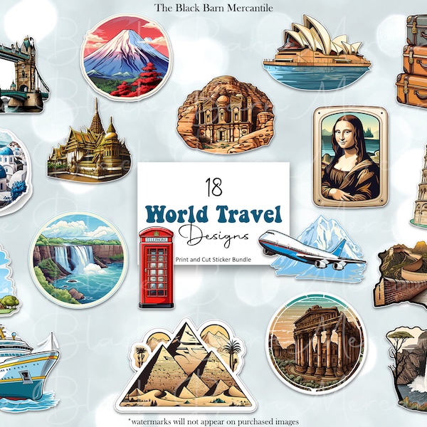 Travel World Stickers - Etsy